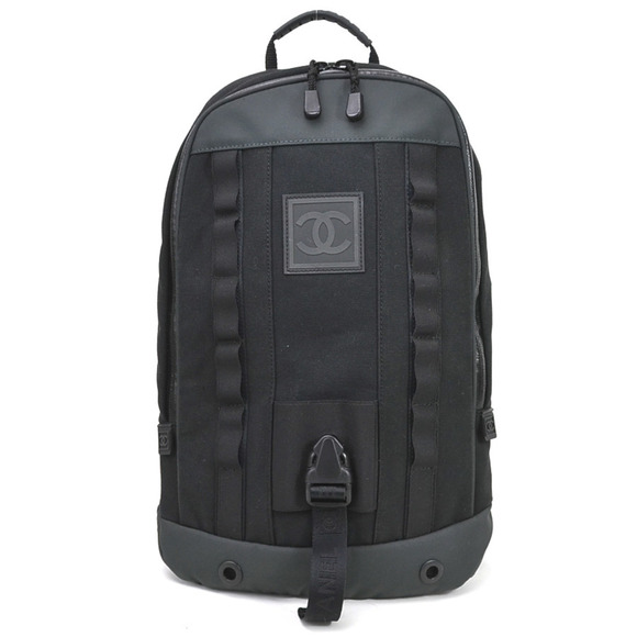 CHANEL | Bags | Chanel Rucksack Backpack Sports Line Black Canvas X ...